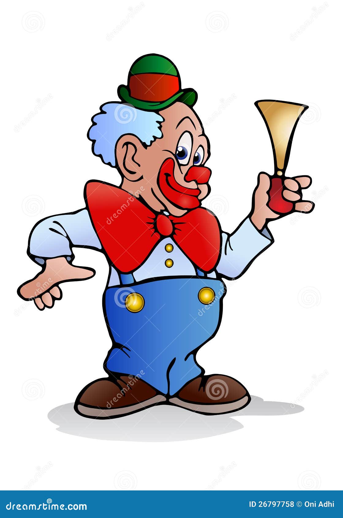 Clown hold horn stock illustration. Illustration of makeup - 26797758