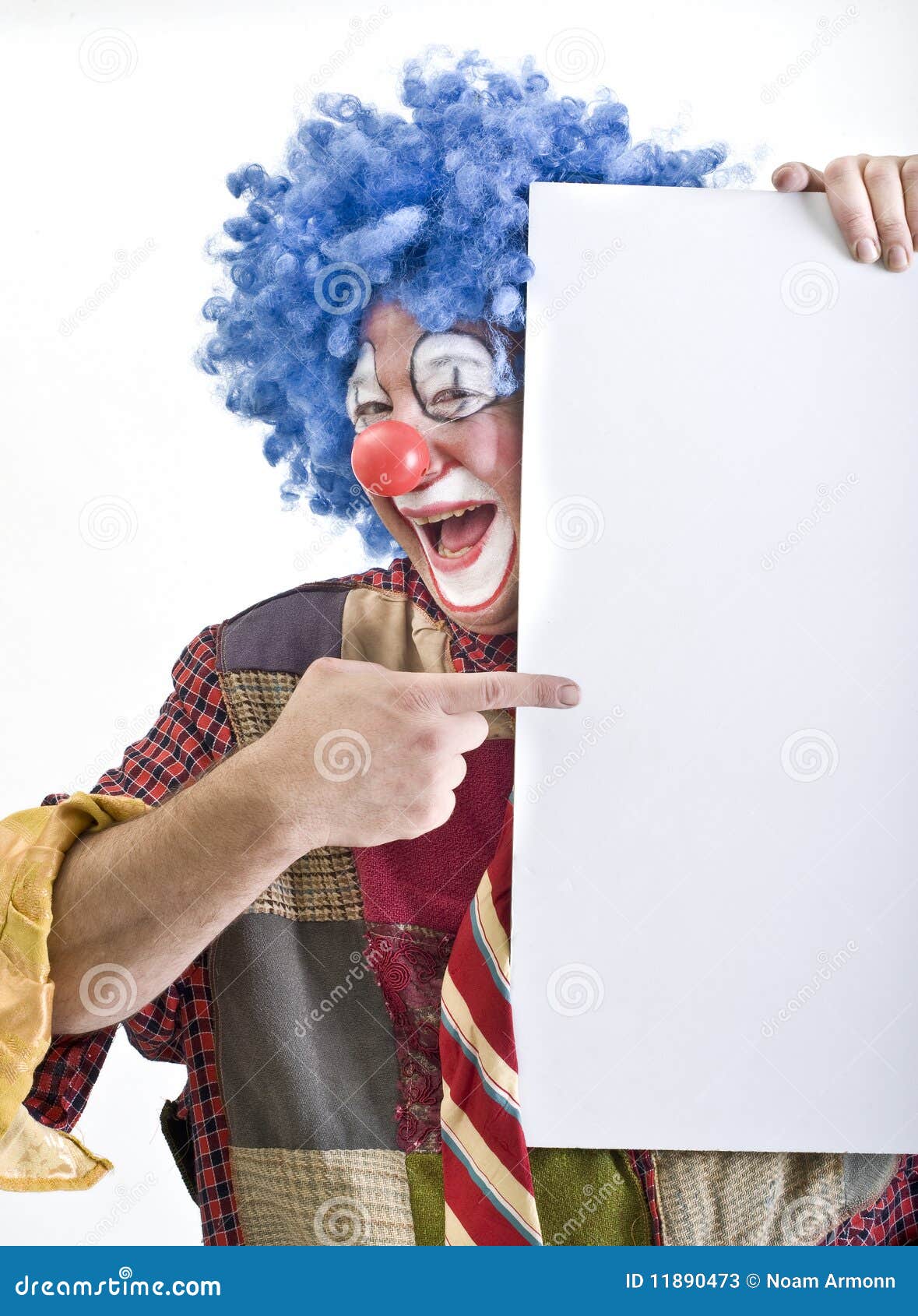 Clown holding sign stock image. Image of party, showing - 11890473