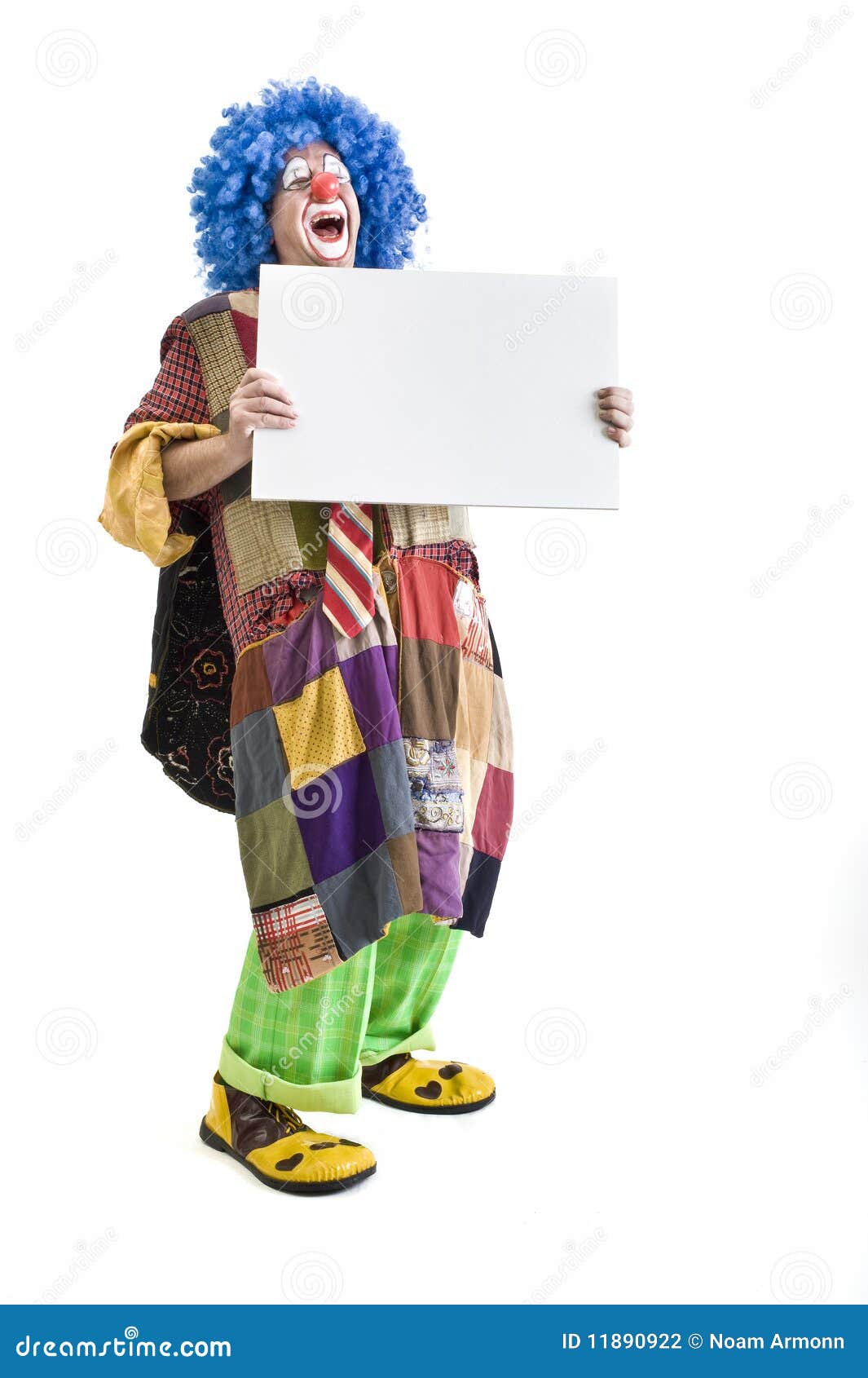 Clown holding sign stock photo. Image of business, circus - 11890922