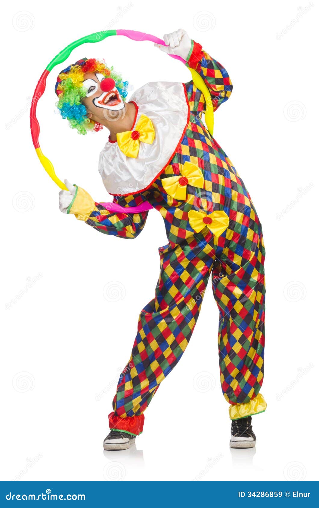 Clown with hula hoop stock image. Image of aerobics, holiday - 34286859
