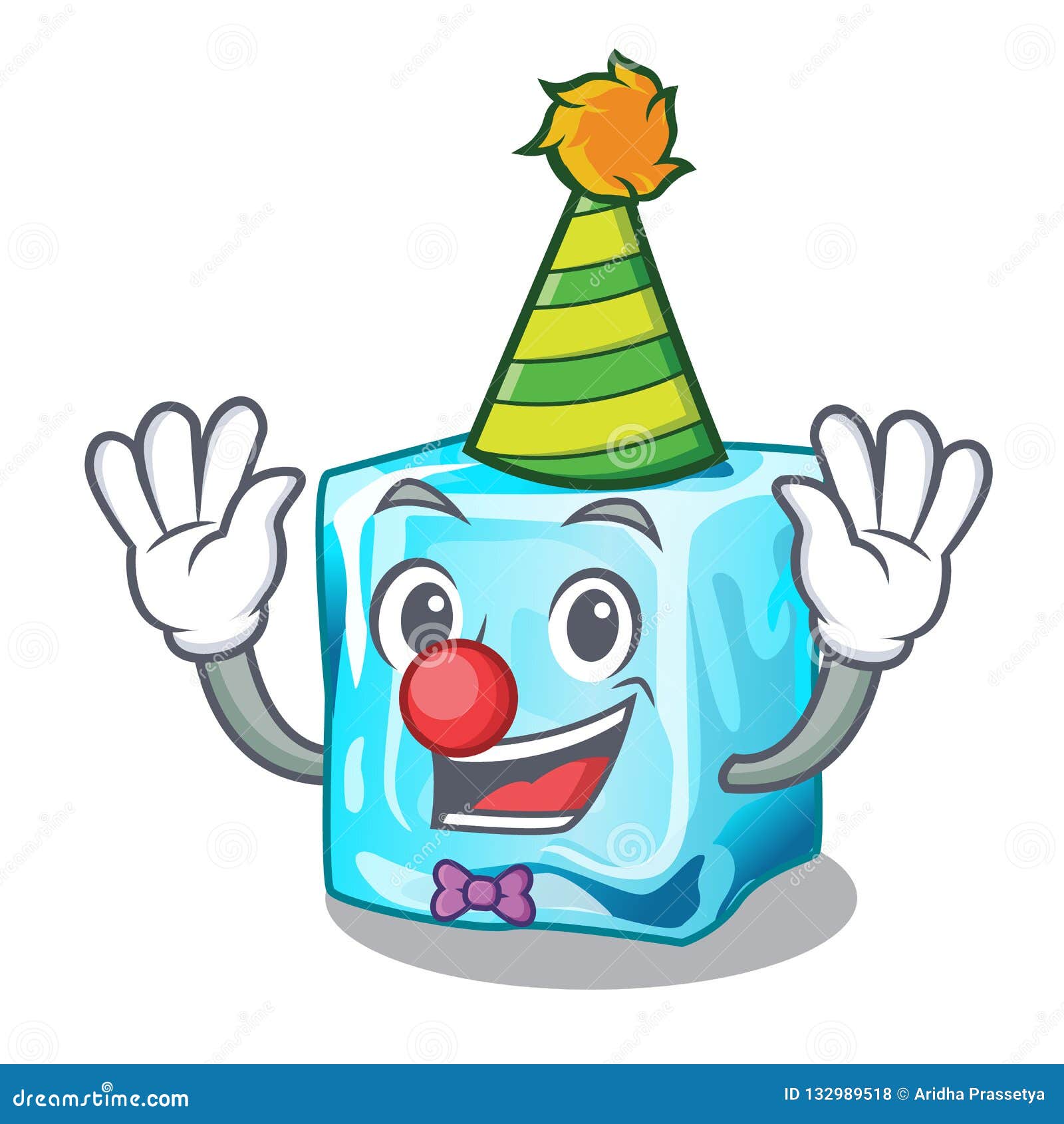 Clown Ice Cubes on the Cartoon Funny Stock Vector - Illustration of ...