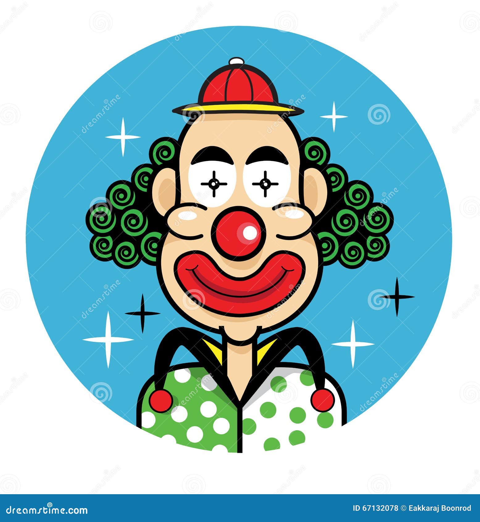 Clown Jester Face Cartoon Icon Stock Vector - Illustration of clown ...
