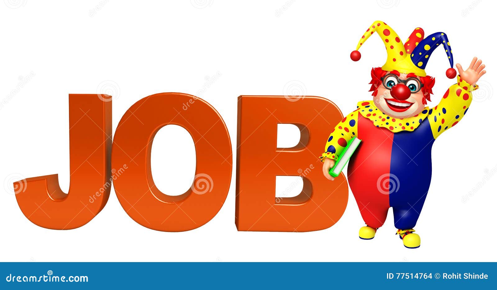 Clown with Job sign stock illustration. Illustration of circus - 77514764