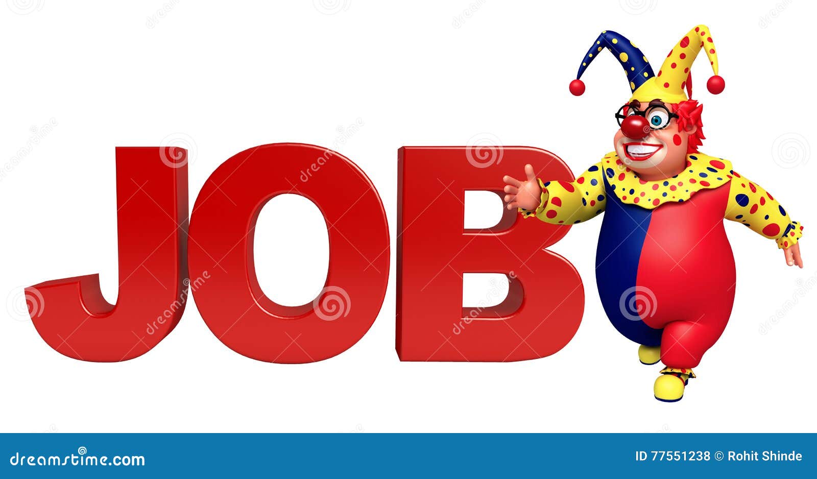 Clown with Job sign stock illustration. Illustration of funny - 77551238