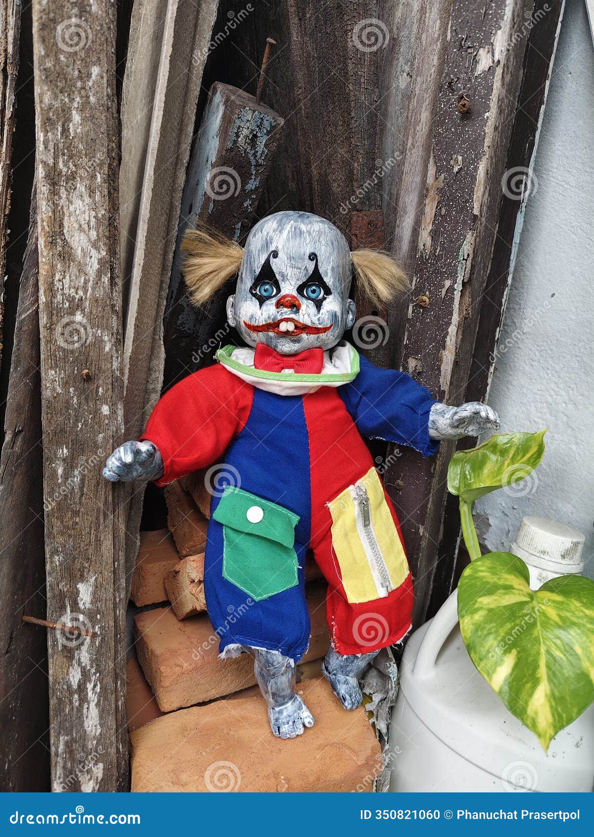 Clown Joker Horror Ghost Doll. Stock Illustration - Illustration of ...