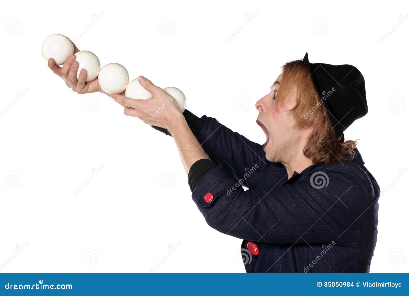 Clown with juggling balls stock photo. Image of funny - 85050984