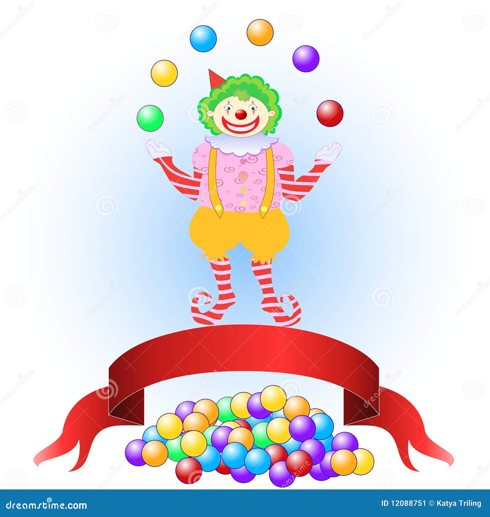 Clown With Balls Vector Illustration | CartoonDealer.com #24708414