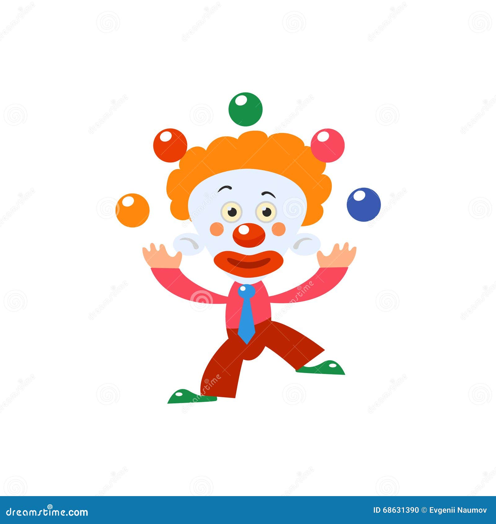 Clown Juggling Simplified Isolated Stock Vector - Illustration of ...