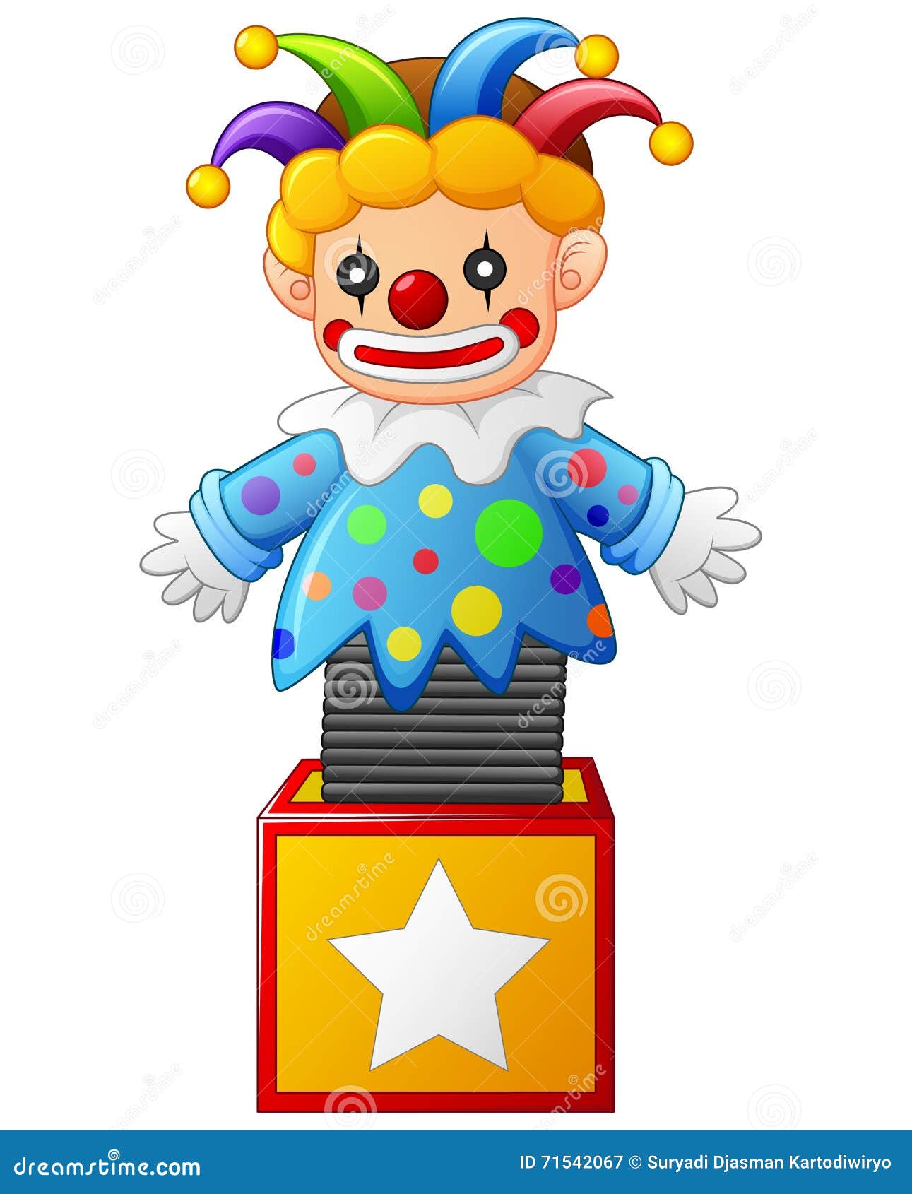 Clown Jumping Out from a Box Stock Vector - Illustration of jukebox ...