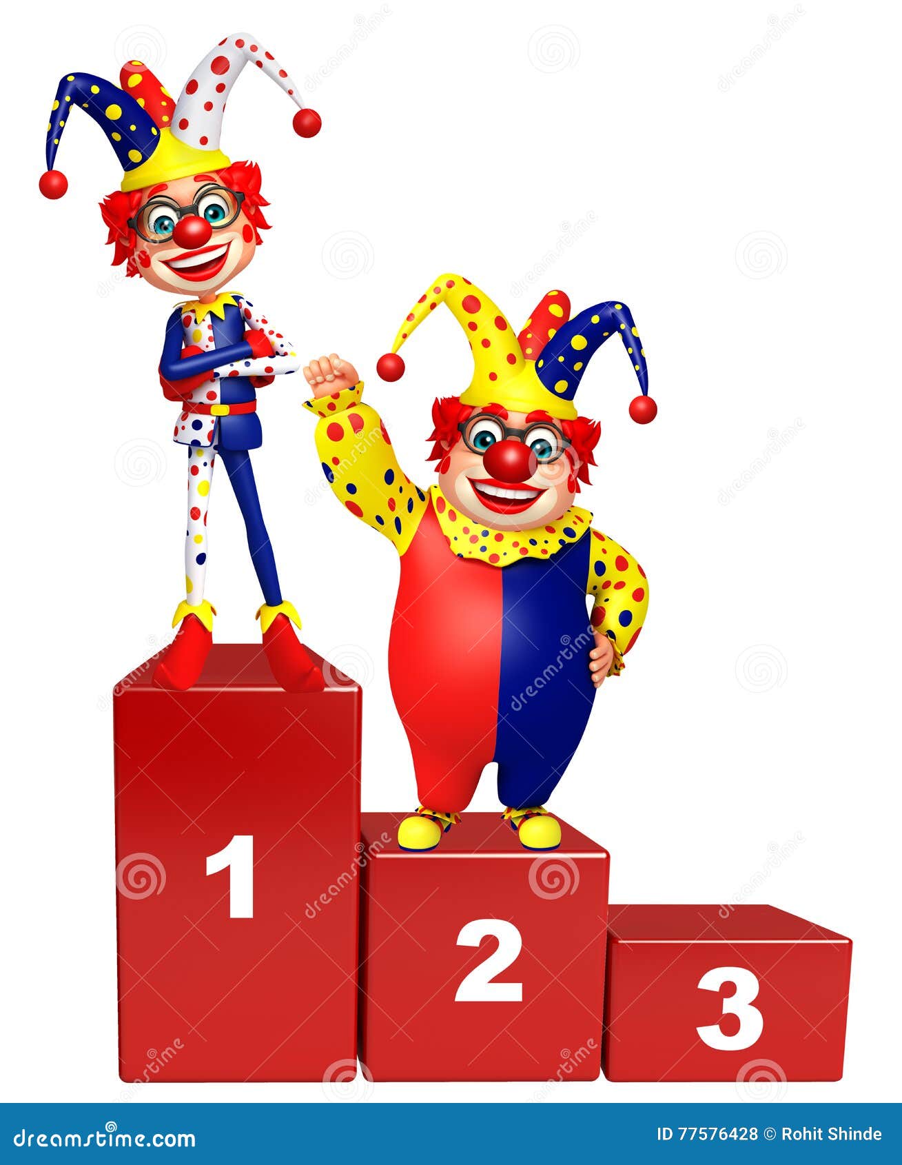 Clown with 123 Level stock illustration. Illustration of carnival ...
