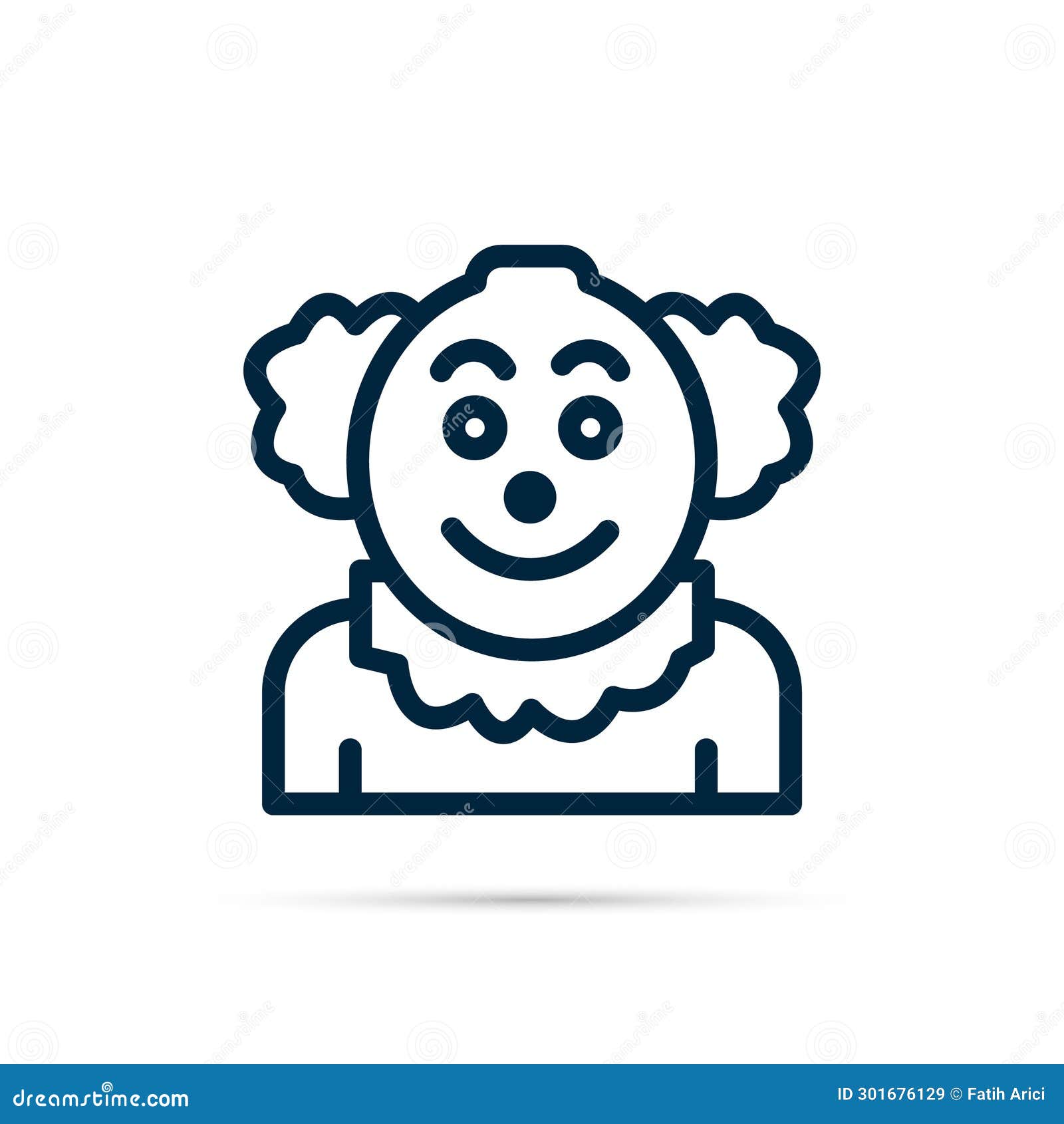 Clown Line Icon. Vector Illustration, Symbol Logo Design Style Stock ...