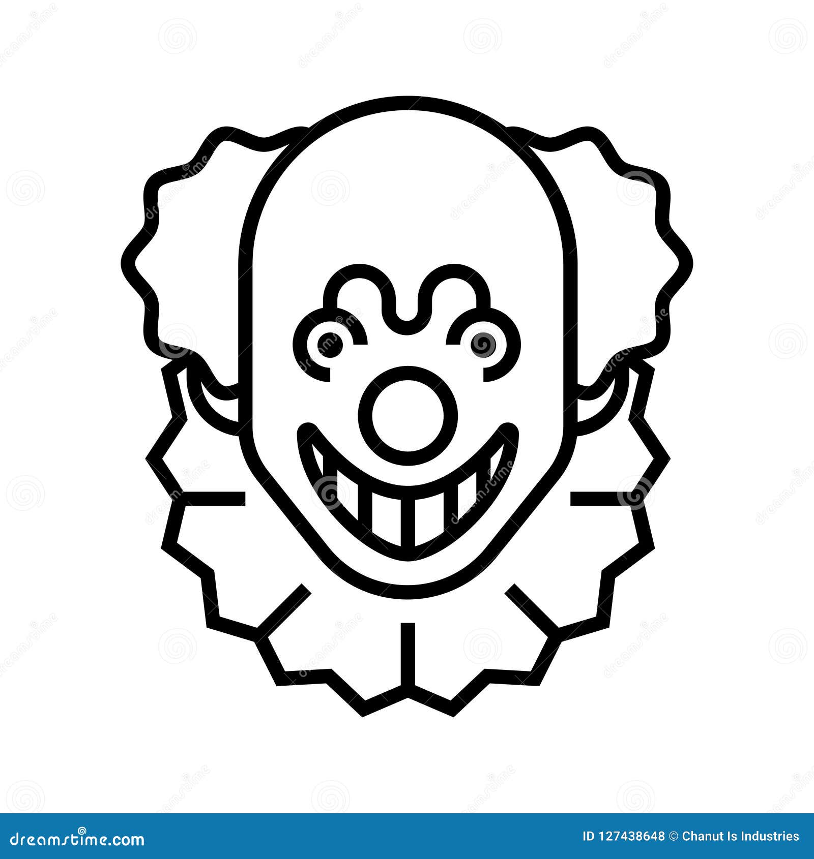 Clown Line illustration stock vector. Illustration of halloween - 127438648