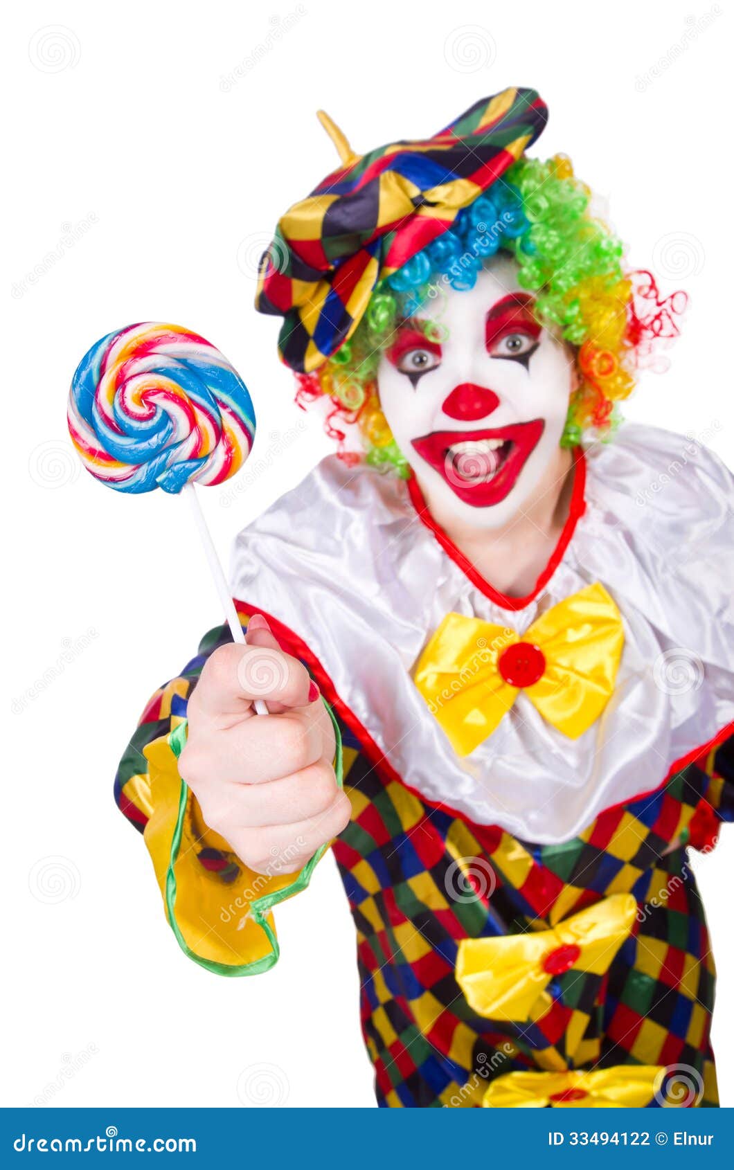 Clown with lollipops stock photo. Image of costume, lollypop - 33494122