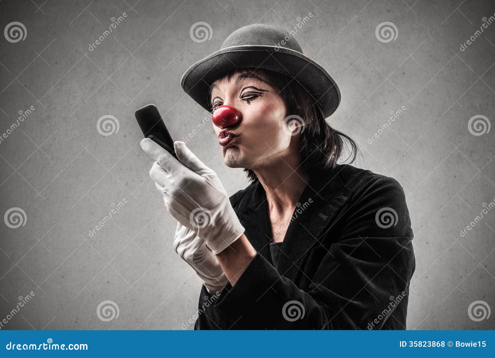Clown Looking Himself in the Mirror Stock Photo - Image of mask, call ...