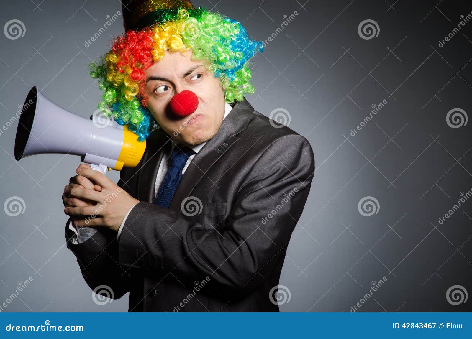 Clown with loudspeaker stock image. Image of makeup, megaphone - 42843467
