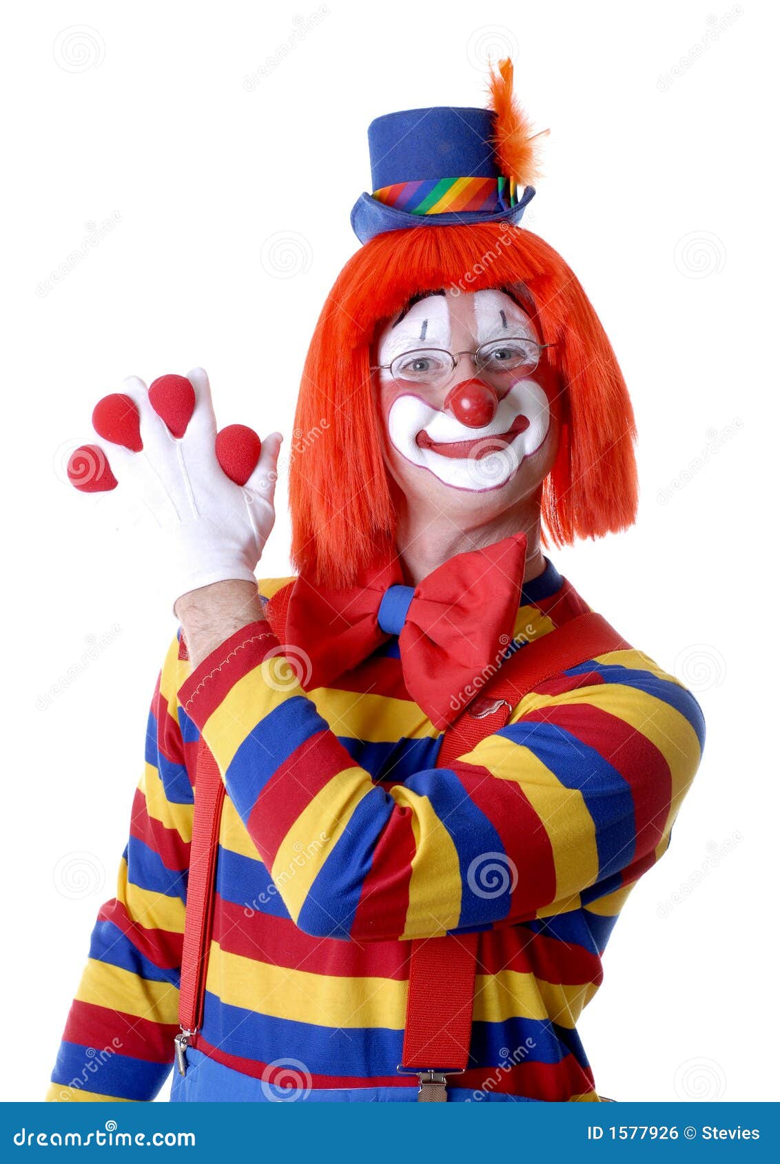 Clown Magic Trick stock photo. Image of headshot, isolated - 1577926