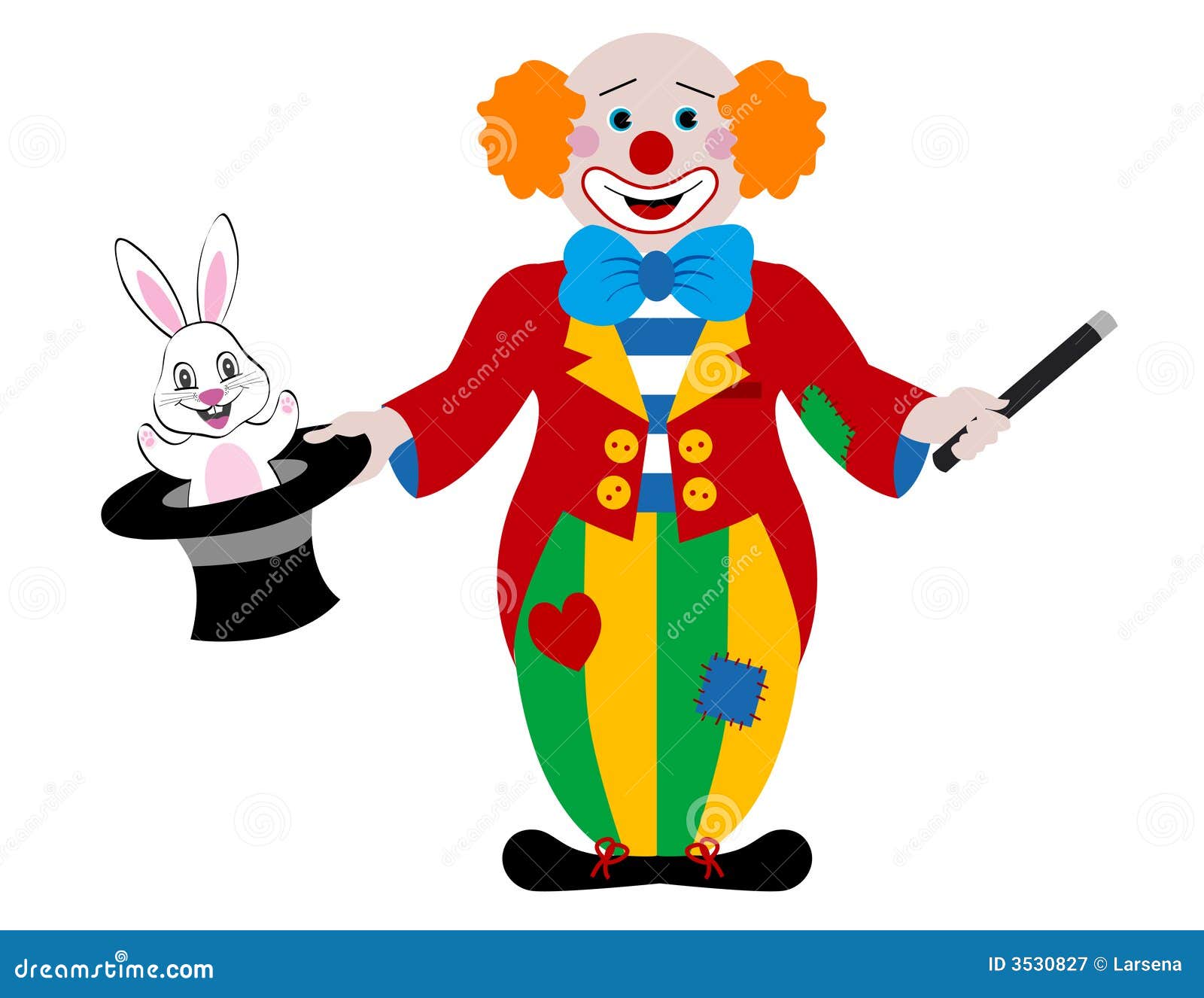 Clown magician stock vector. Illustration of card, abracadabra - 3530827