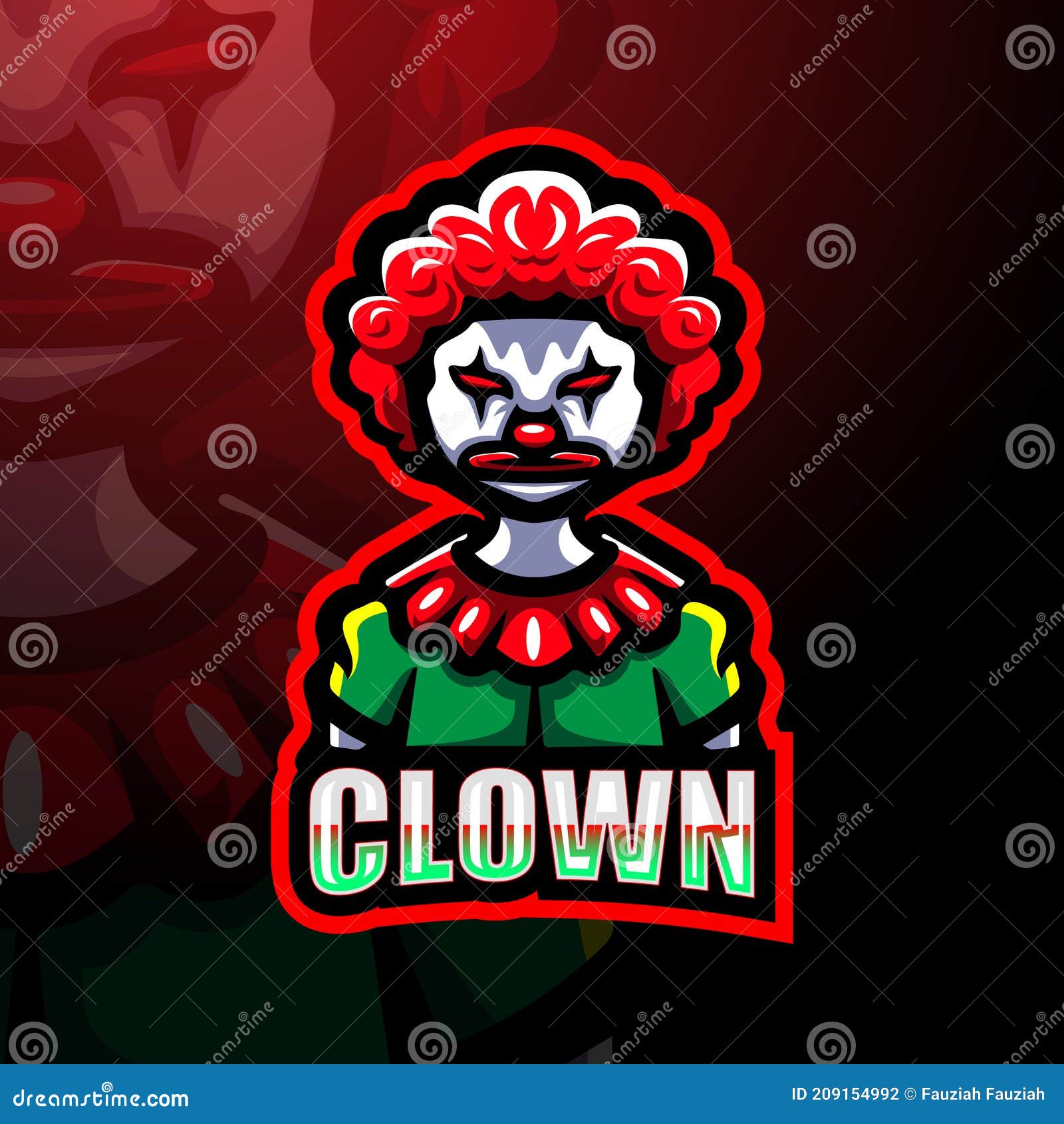Clown Mascot Esport Logo Design Illustrations Vector Template, Smile ...