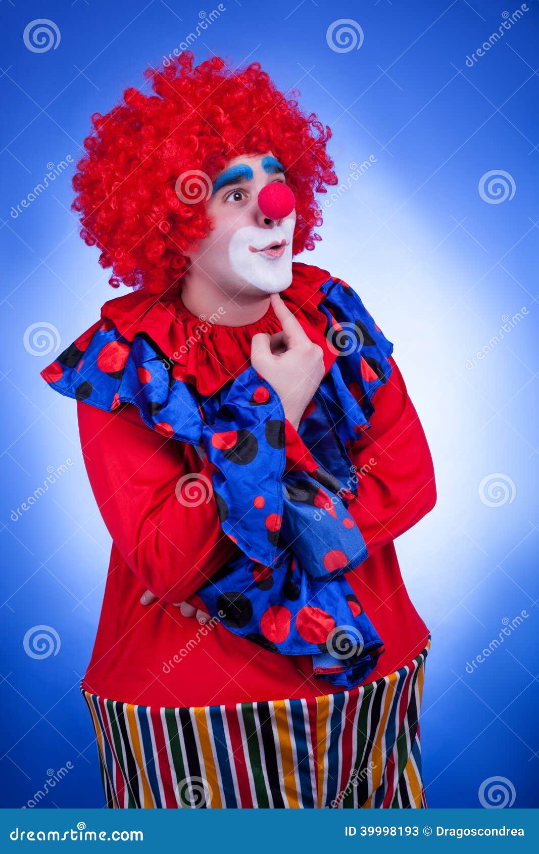 Clown Men In Circus Outfit Blue Background Royalty-Free Stock Photo ...