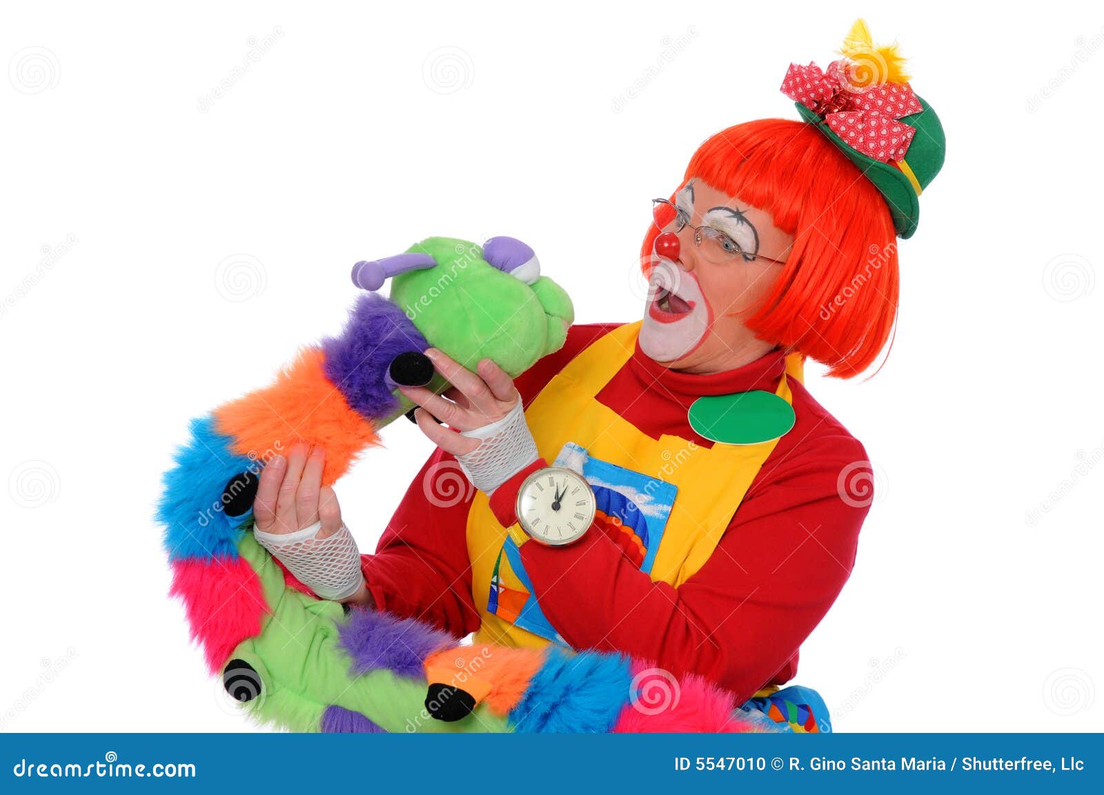Clown Met De Worm Van Het Huisdier Stock Foto - Image of geïsoleerd ...