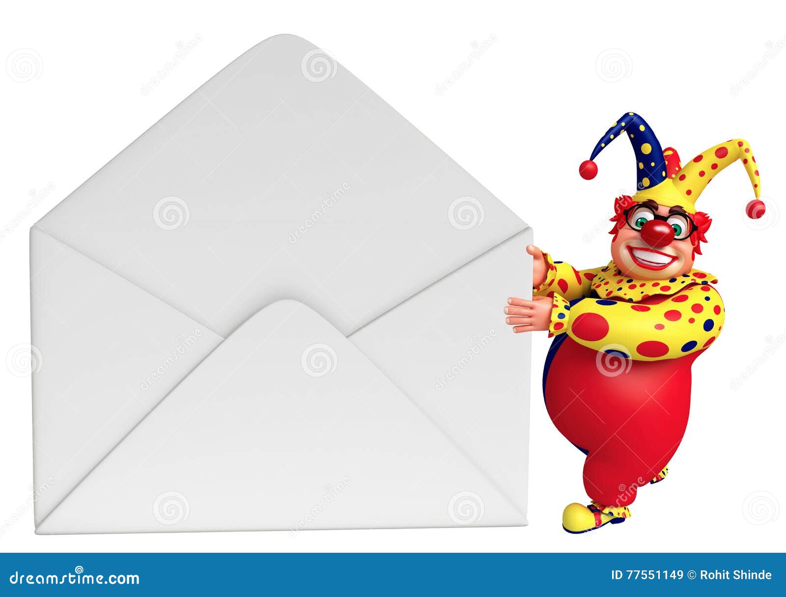 Clown mit Post stock abbildung. Illustration von spassvogel - 77551149