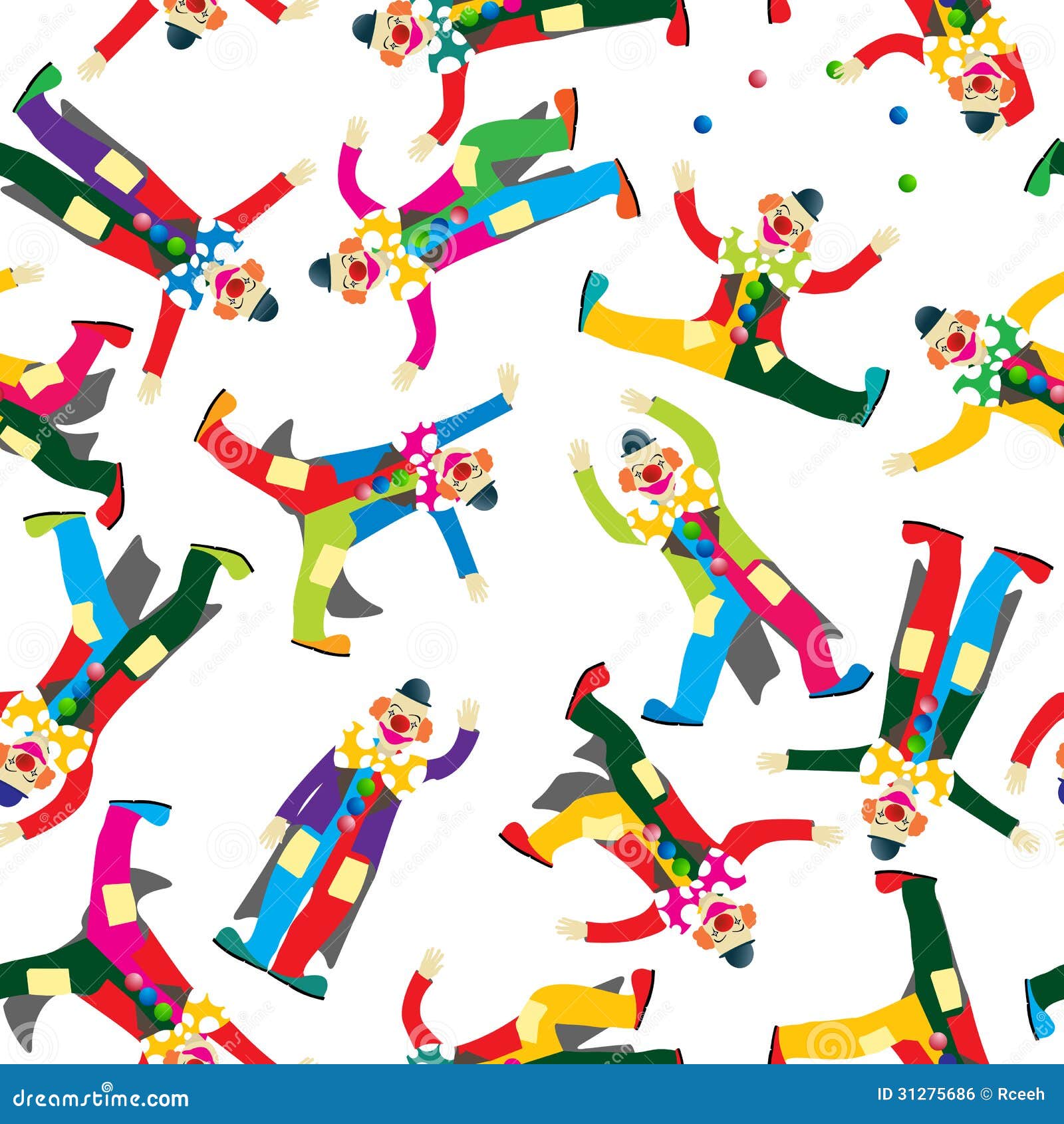Clown pattern stock vector. Illustration of adorable - 31275686