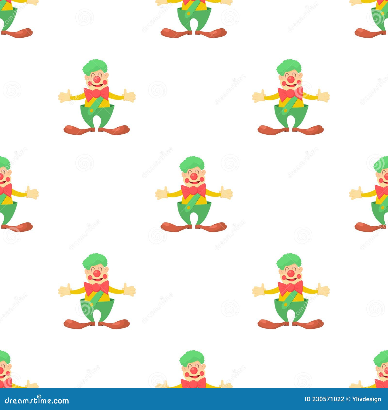 Clown Pattern Seamless Vector Stock Vector - Illustration of happiness ...