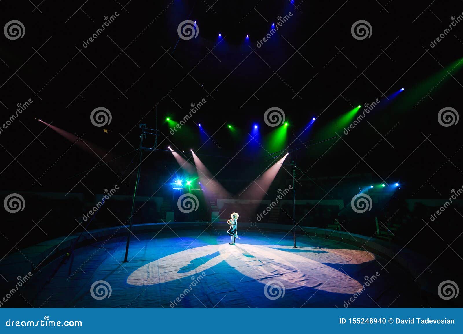 Clown Performance in the Circus. Tightrope Walkers at the Circus. Stock ...