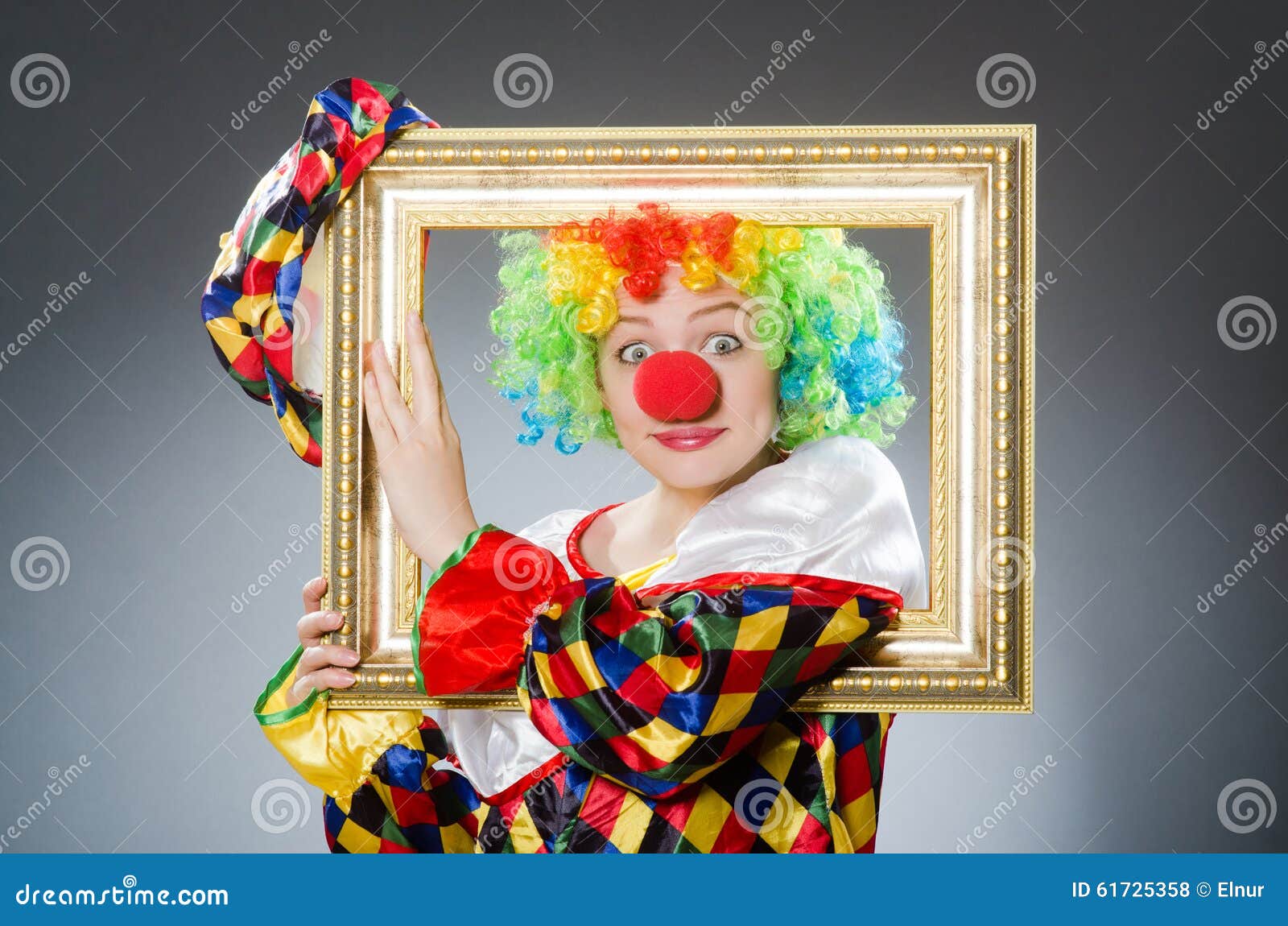 Clown With Picture Frame Royalty-Free Stock Photography | CartoonDealer ...
