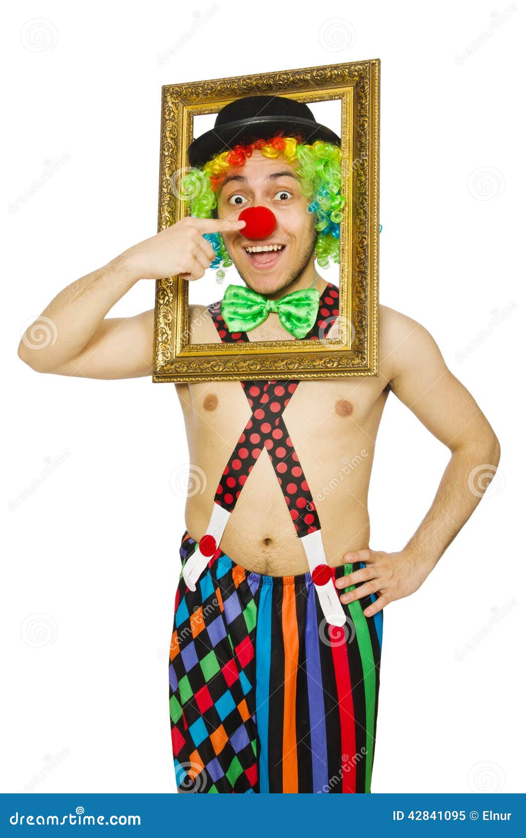 Clown with picture frame stock image. Image of humour - 42841095