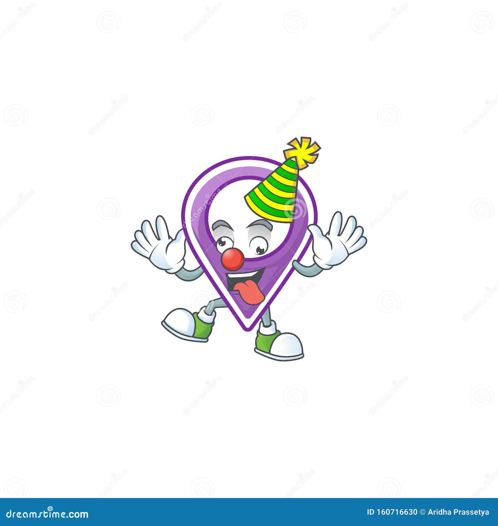 Clown Map Marker Navigation Pin Mascot Cartoon Vector Illustration ...