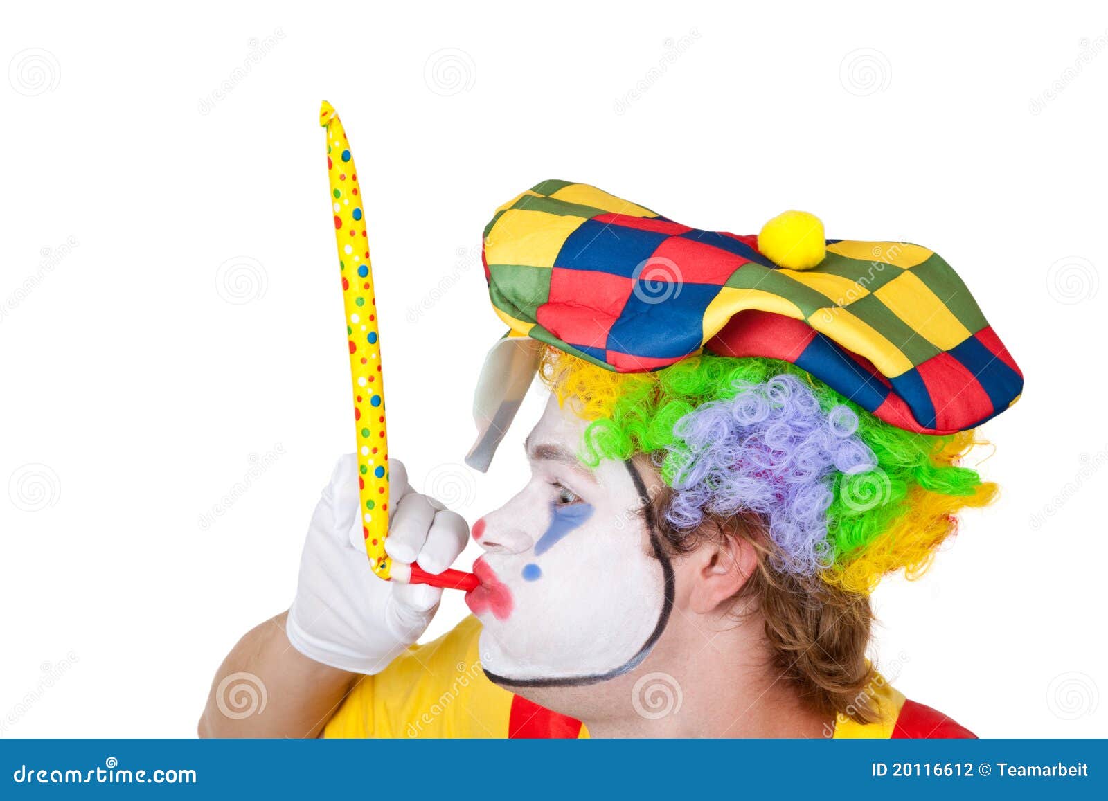 Clown with pipe stock photo. Image of humor, makeup, isolated - 20116612