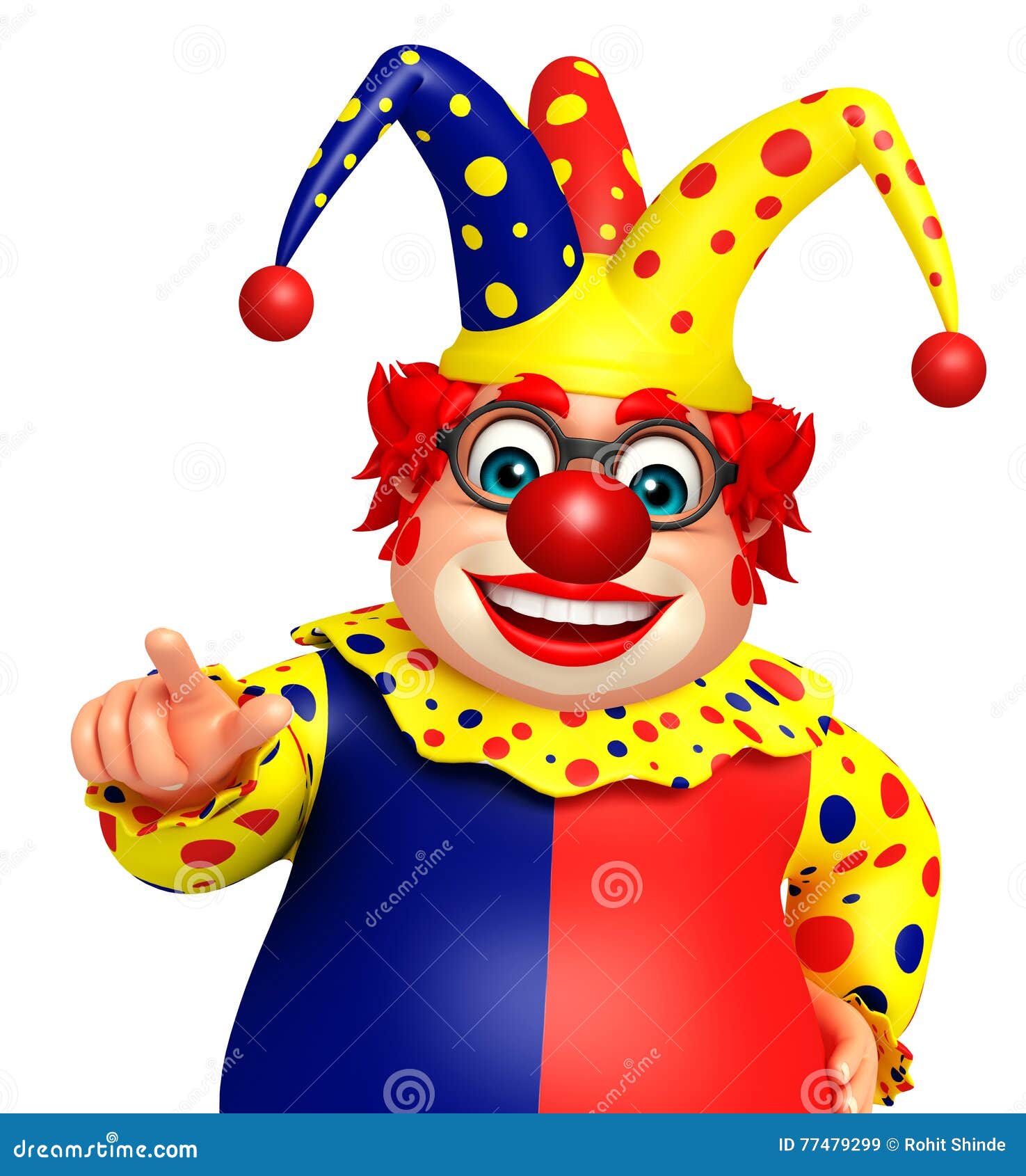 Clown with Pointing pose stock illustration. Illustration of circus ...