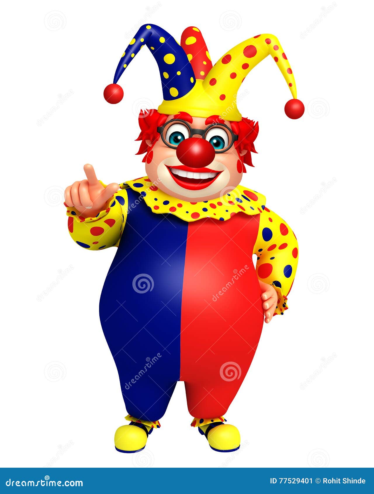 Clown with Pointing pose stock illustration. Illustration of party ...