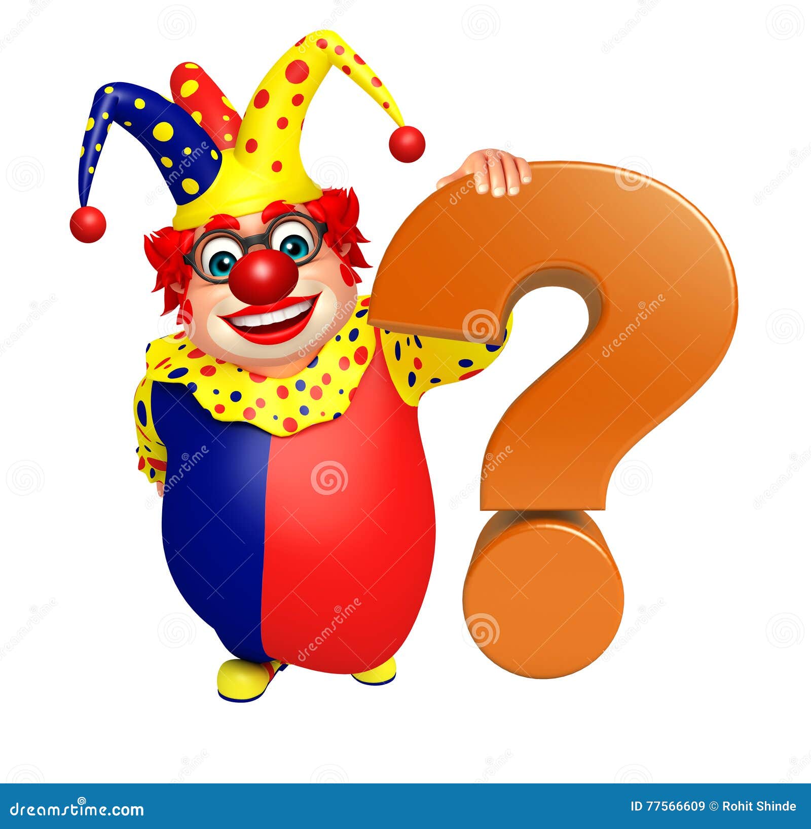 Clown with Question Mark Sign Stock Illustration - Illustration of ...