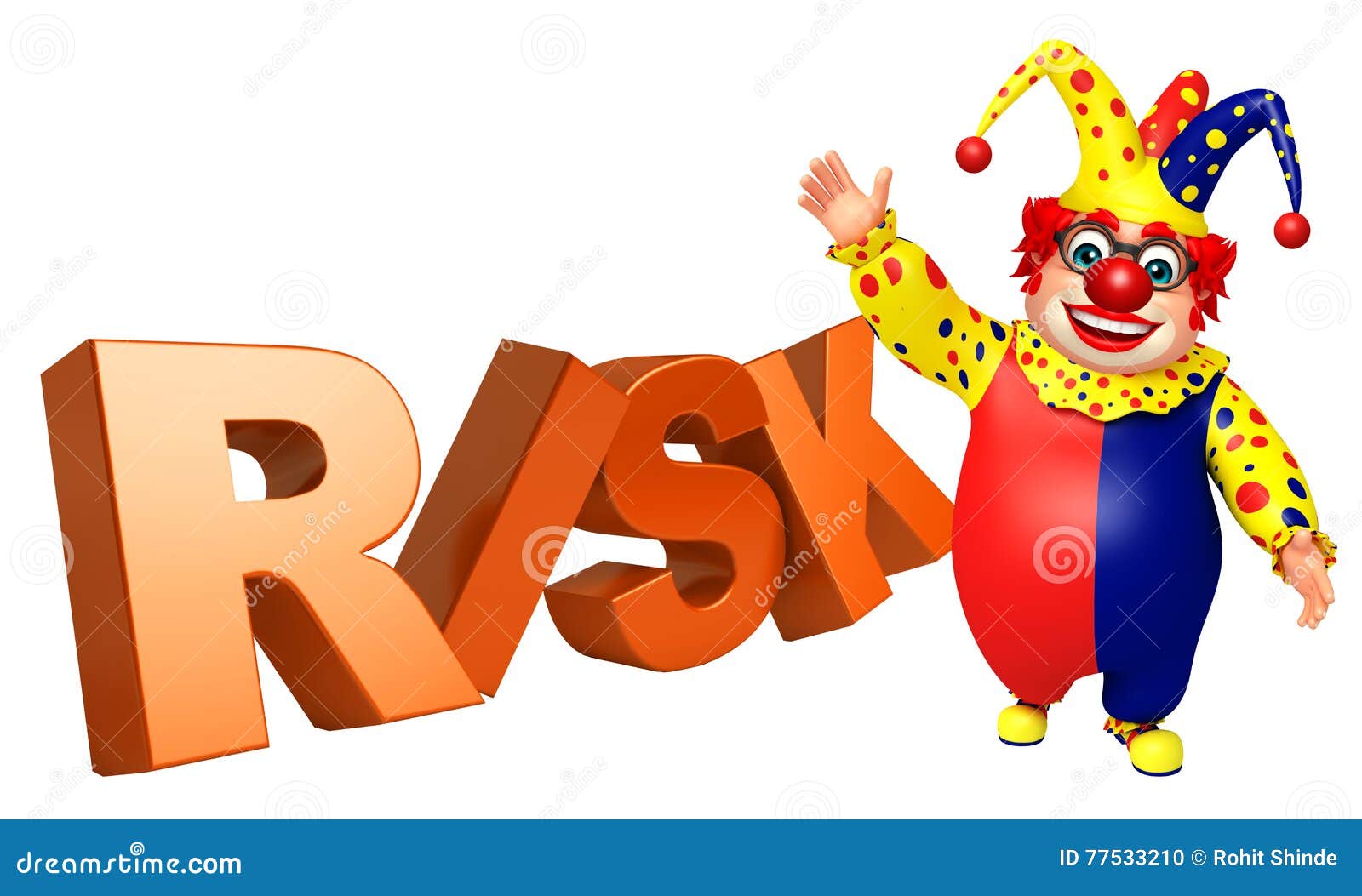 Clown with Risk stock illustration. Illustration of risk - 77533210