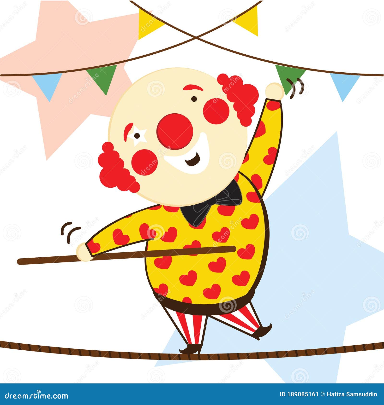 Clown on Rope. Vector Illustration Decorative Design Stock Vector ...