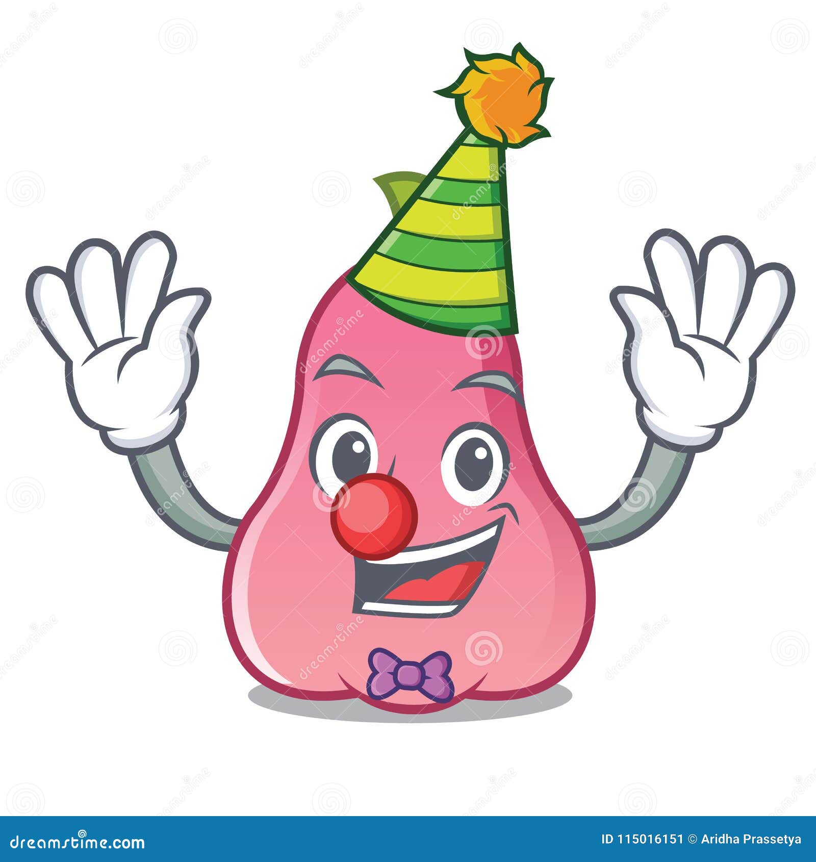 Clown Rose Apple Mascot Cartoon Stock Vector - Illustration of emotion ...
