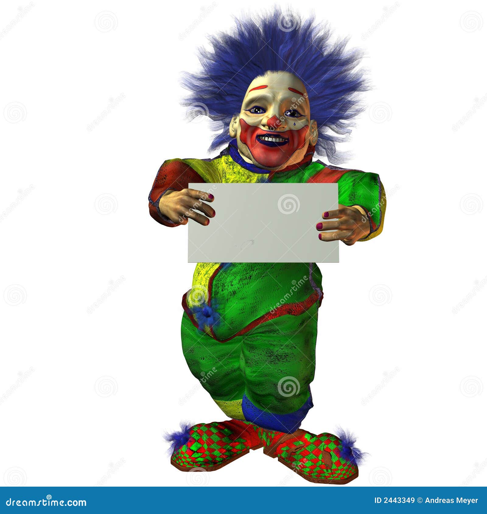 Clown with Sign stock illustration. Illustration of comic - 2443349