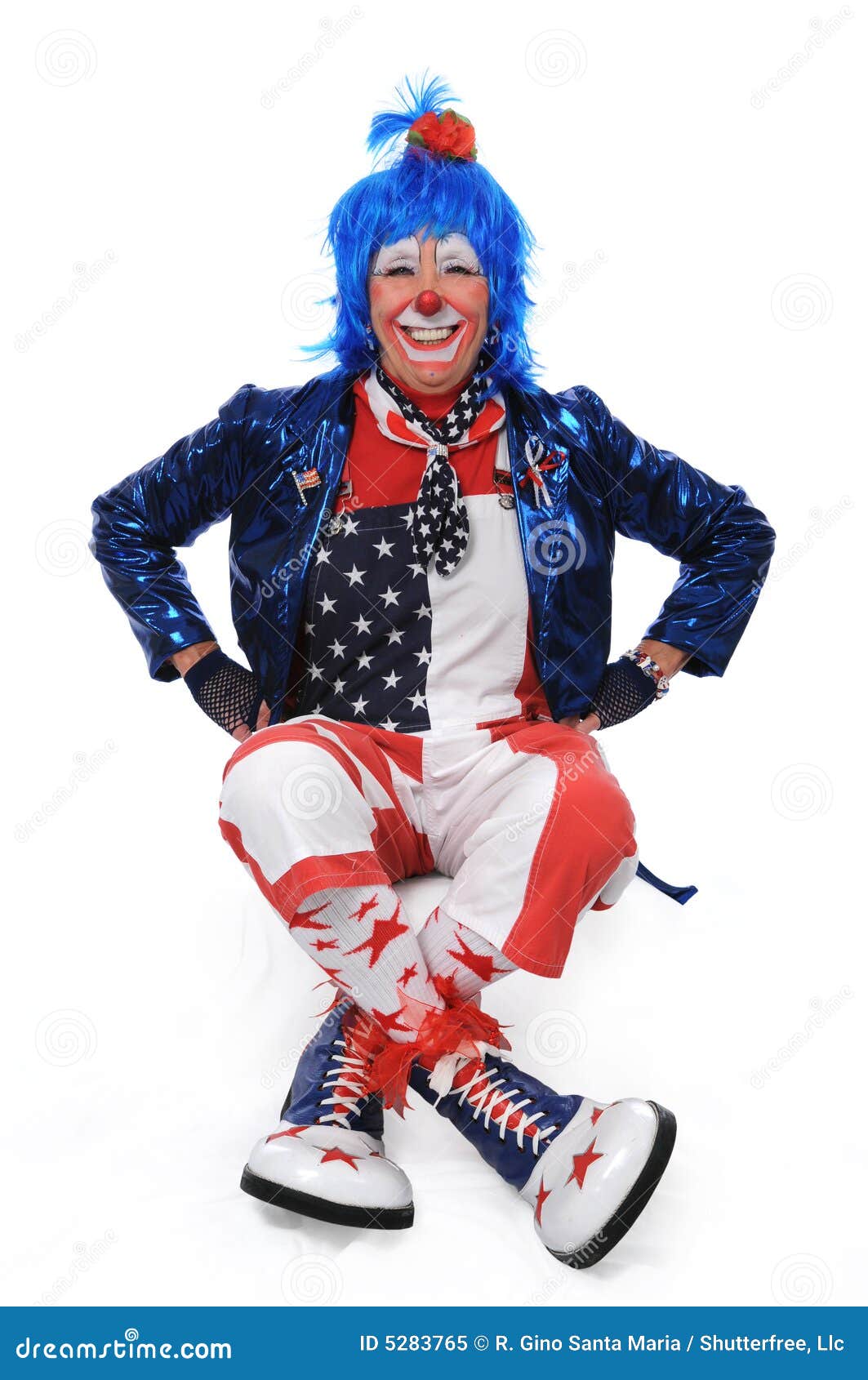 Clown-Sitzen stockbild. Bild von kostüm, voll, glücklich - 5283765