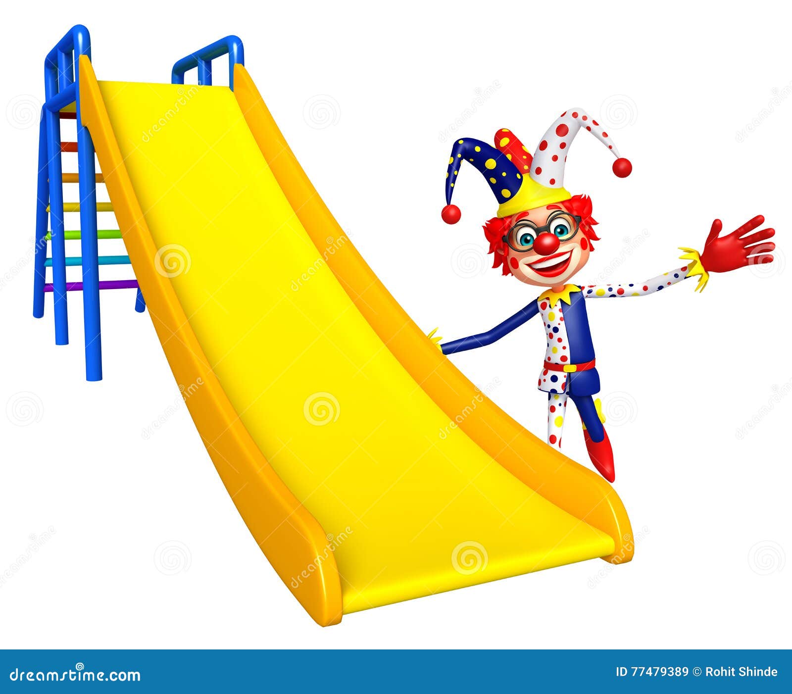 Clown with with Sliding stock illustration. Illustration of circus ...