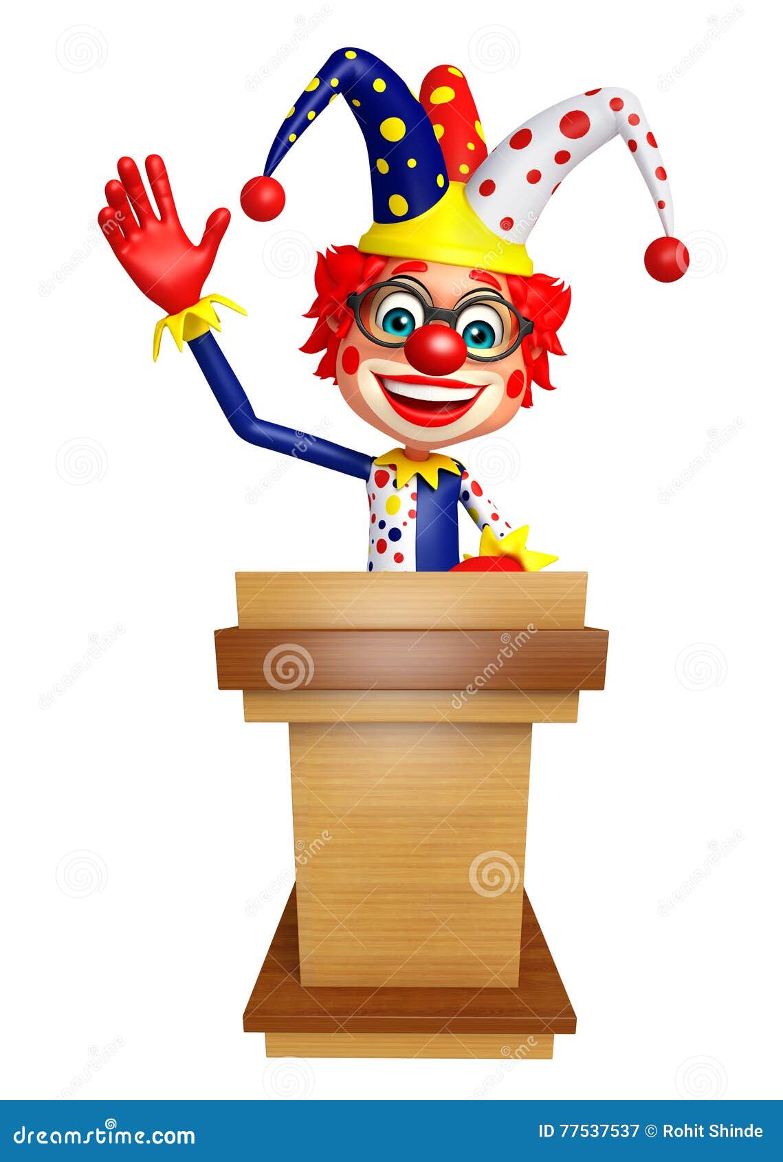 Clown with Speech table stock illustration. Illustration of colorfull ...