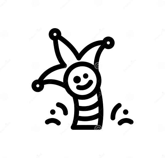Clown Spring Toy Linear Icon Stock Vector - Illustration of festival ...