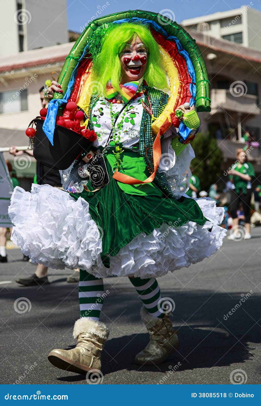 A Clown at St. Patrick S Day Parade Editorial Stock Photo - Image of ...