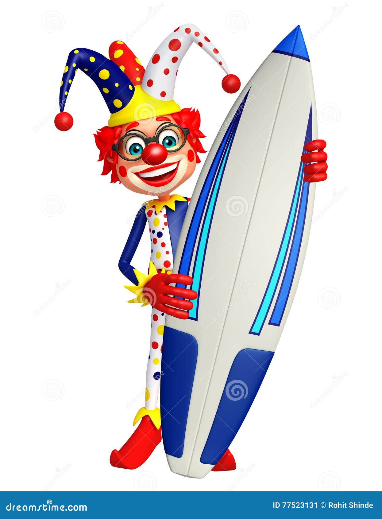 Clown with Surface board stock illustration. Illustration of party ...