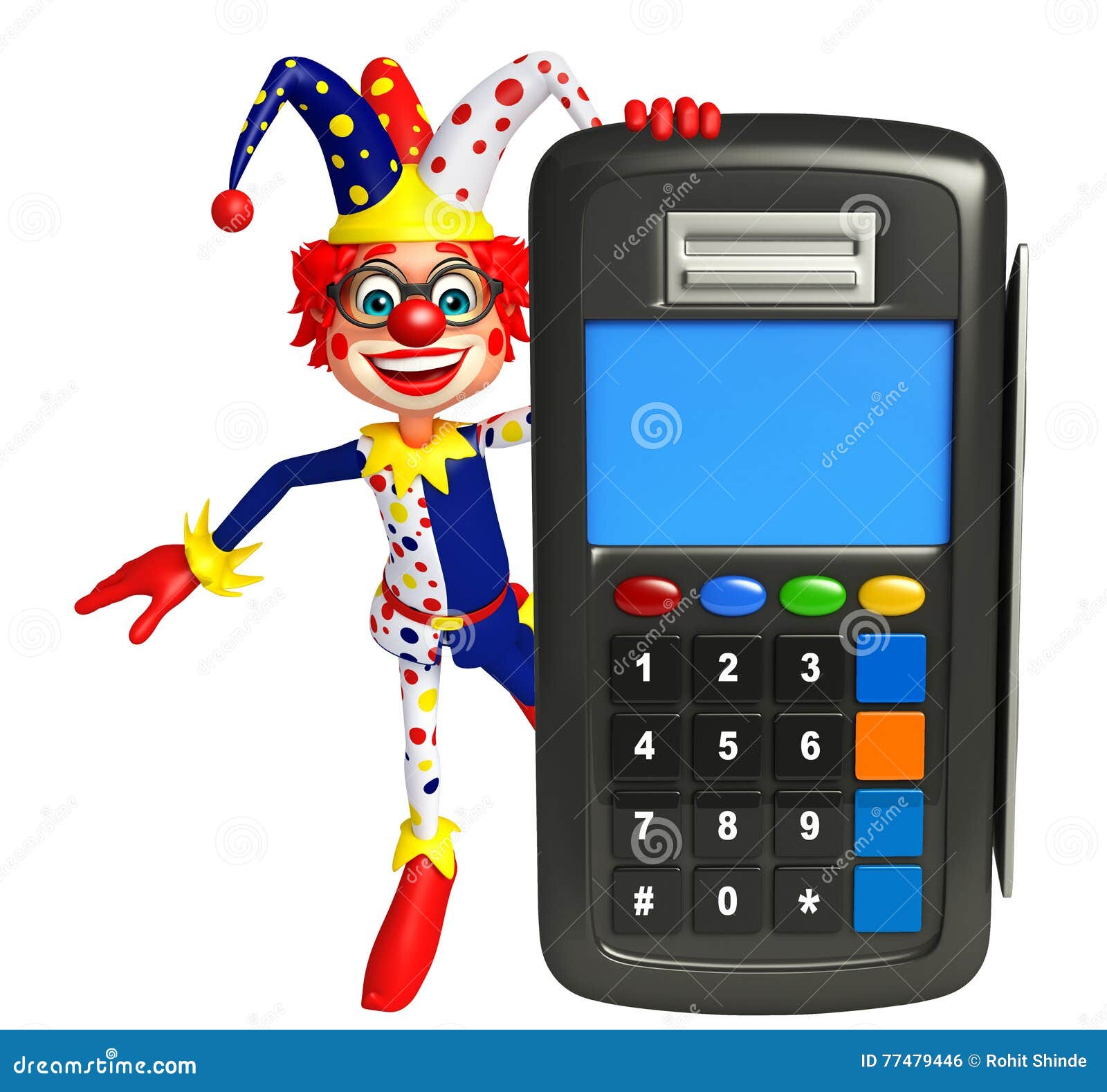 Clown with Swap machine stock illustration. Illustration of happiness ...