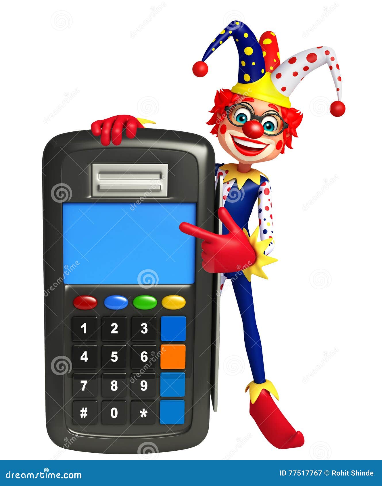 Clown with Swap machine stock illustration. Illustration of happy ...