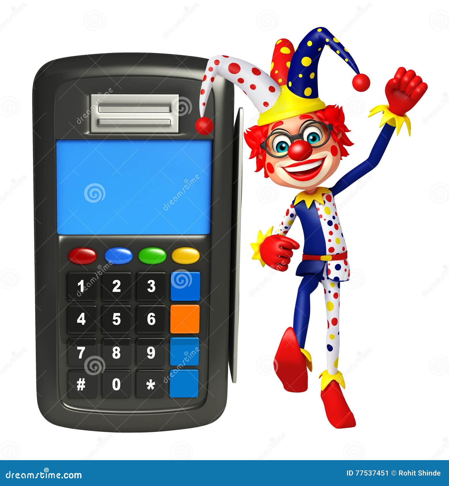 Clown with swap machine stock illustration. Illustration of portrait ...