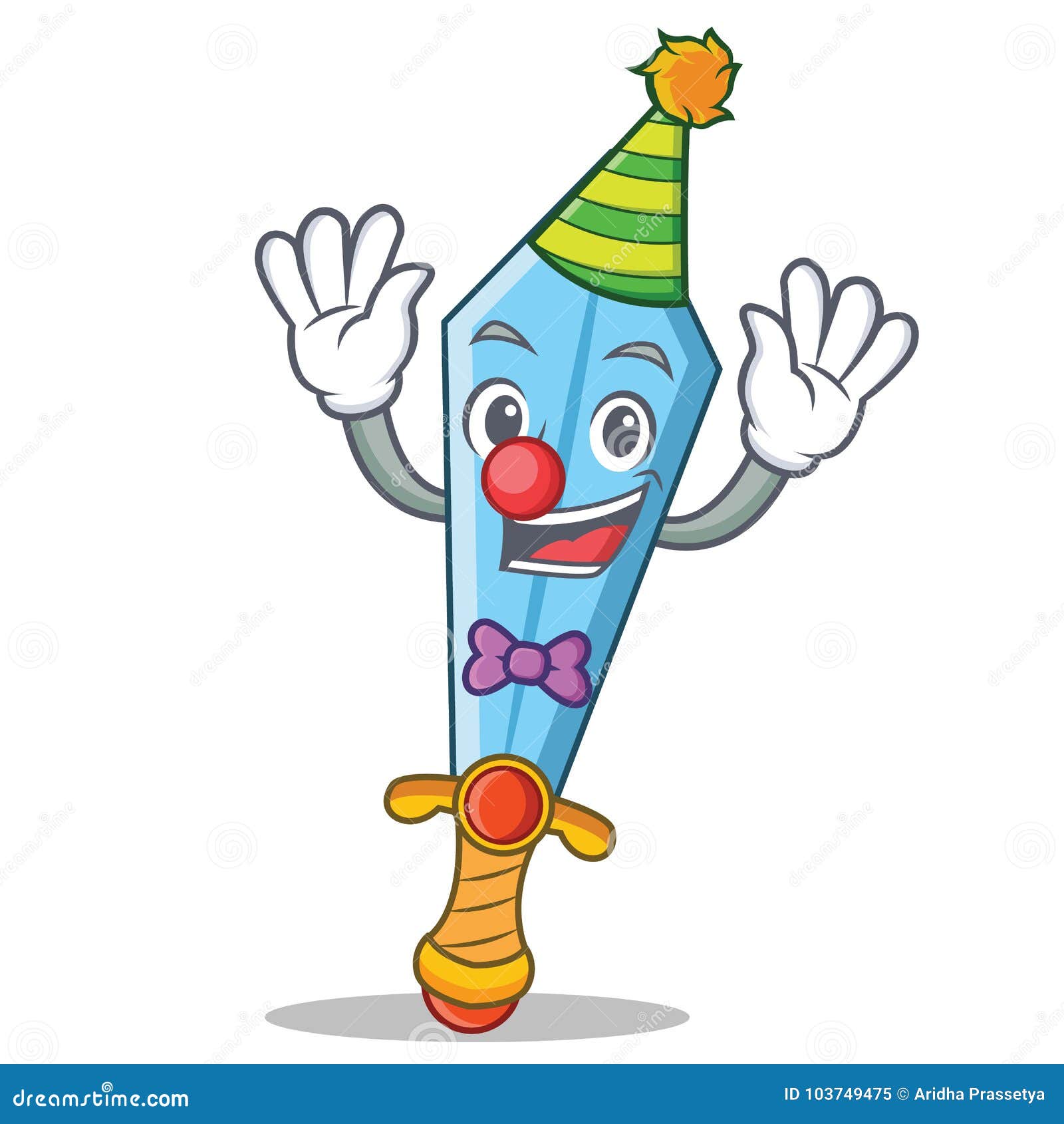 Clown Sword Character Cartoon Style Stock Vector - Illustration of ...