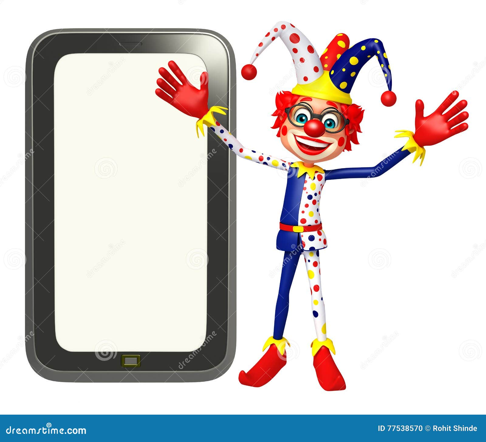 Clown with Tab stock illustration. Illustration of carnival - 77538570